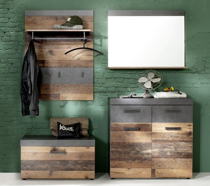 Úložná komoda/botník Indy, vintage optika | ASKO - NÁBYTEK