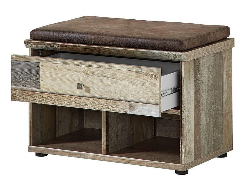 Předsíňová lavice/botník Bonanza, vintage optika | ASKO - NÁBYTEK