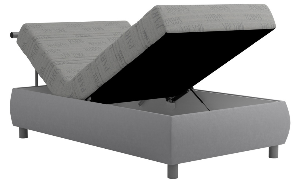 Postel Caribic 110x200 cm, světle šedá látka | ASKO - NÁBYTEK