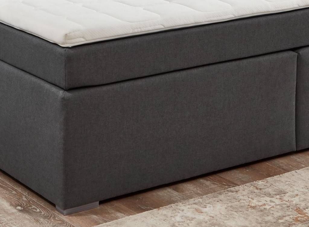 Postel boxspring s osvětlením Fargo 180x200 cm, šedá látka | ASKO - NÁBYTEK