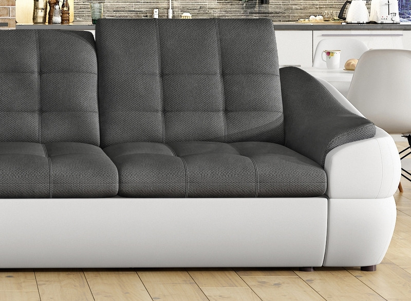 Rohová sedací souprava Lotus Mini OTM-2F, bílá ekokůže/tmavě šedá ...