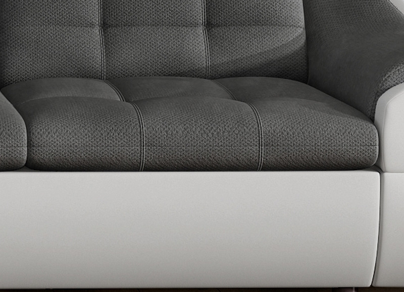 Rohová sedací souprava Lotus Mini OTM-2F, bílá ekokůže/tmavě šedá ...