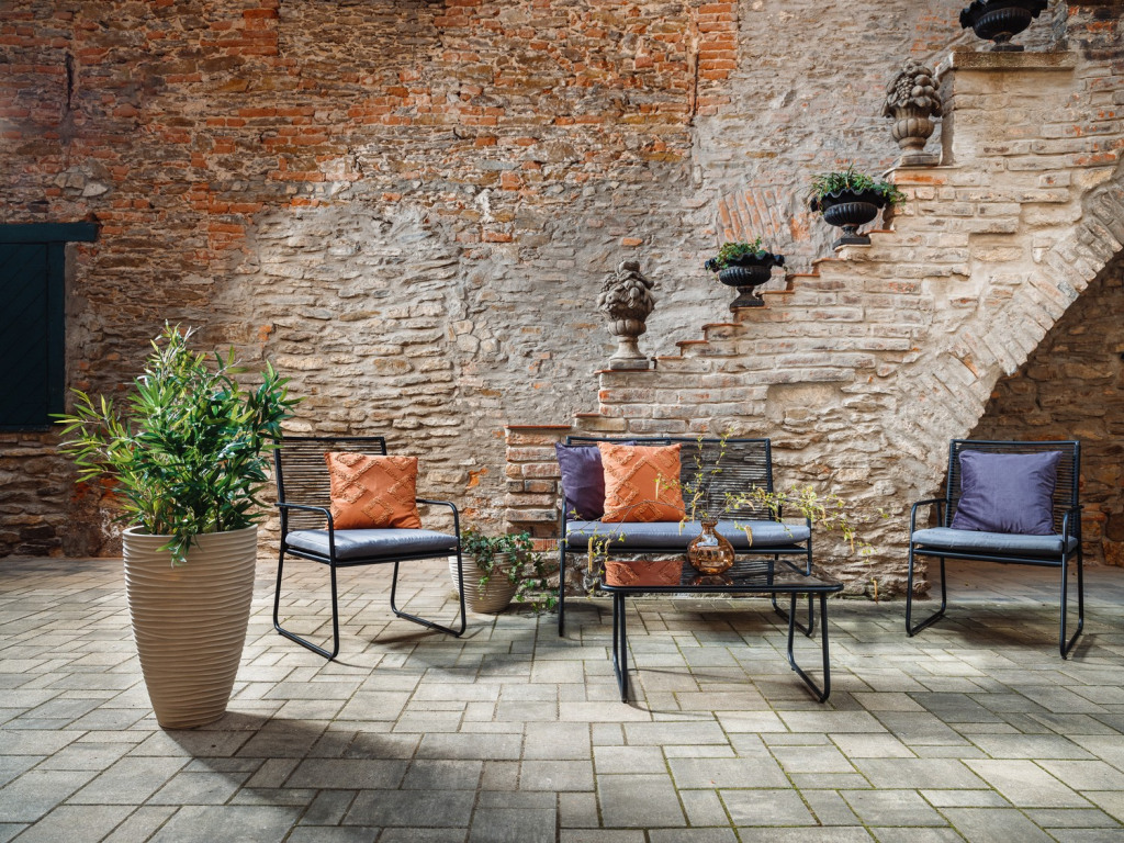 Květináč Sandy 60 cm, žebrovaný pískový | ASKO - NÁBYTEK