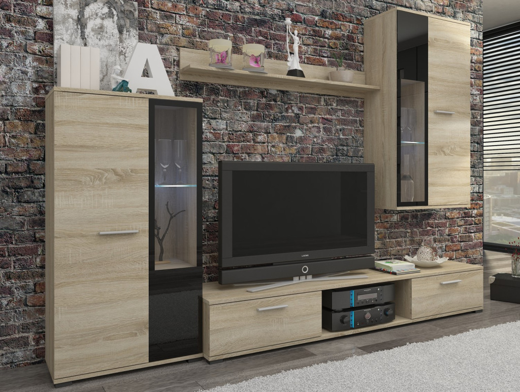 Obývací stěna Samsa, dub sonoma | ASKO - NÁBYTEK