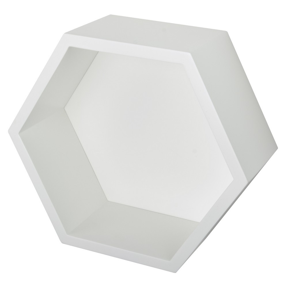 Nástěnná polička Hegagon, bílá | ASKO - NÁBYTEK