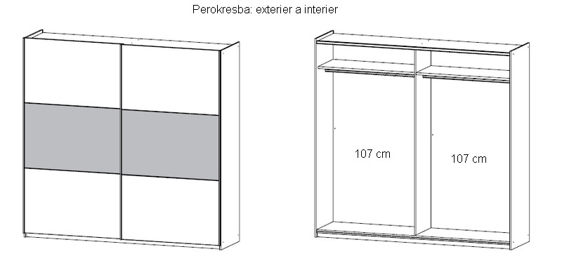 Sestava ložnice Borba, bílá/dub san remo | ASKO - NÁBYTEK