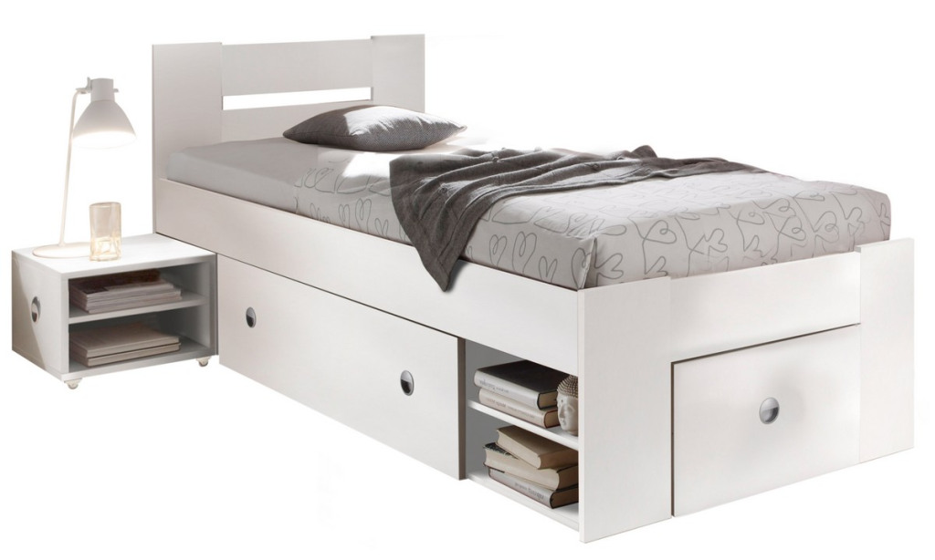 Postel s nočními stolky Stefan 90x200 cm, celobílá | ASKO - NÁBYTEK