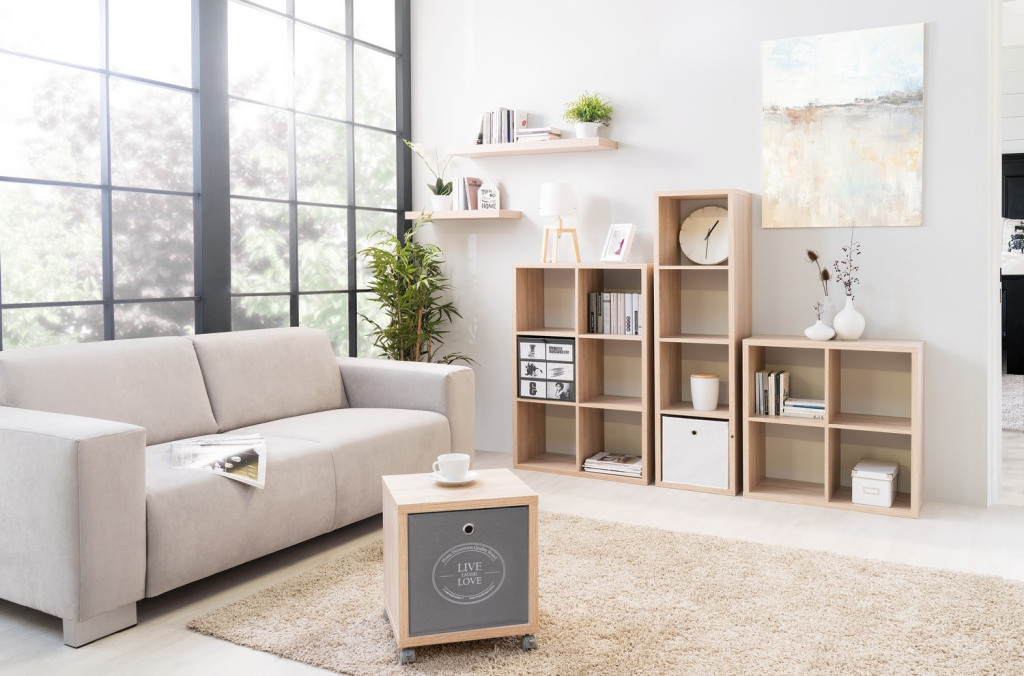 Regál Max, 3x2 přihrádky, dub sonoma | ASKO - NÁBYTEK