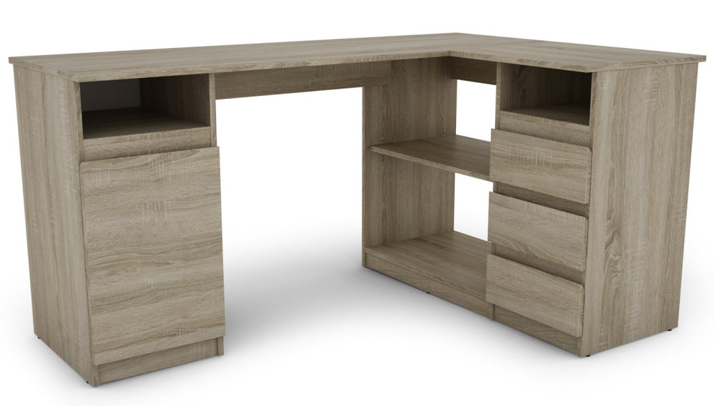 Rohový psací stůl Carlos, dub sonoma | ASKO - NÁBYTEK