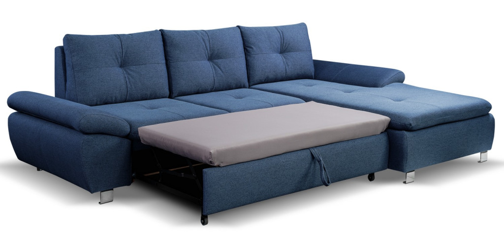 Rohová sedačka Madeira 1A, modrá látka, pravý roh | ASKO - NÁBYTEK