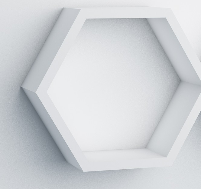 Sada 3 poliček Hexagon, bílé | ASKO - NÁBYTEK