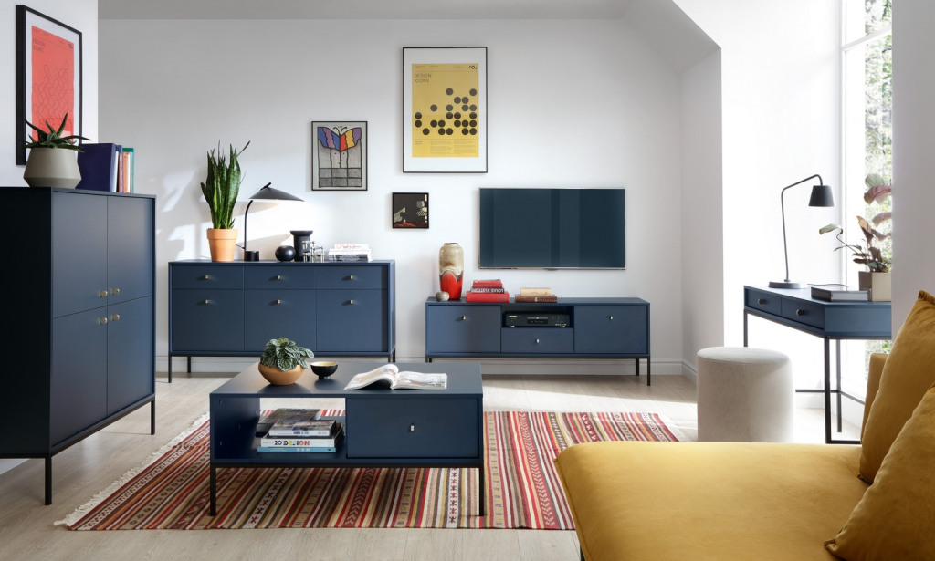 Široká komoda Mono, tmavě modrá | ASKO - NÁBYTEK