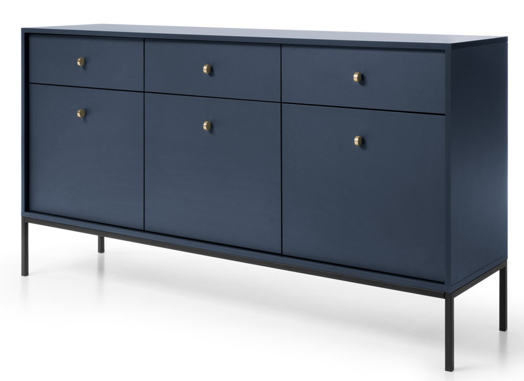 Široká komoda Mono, tmavě modrá | ASKO - NÁBYTEK