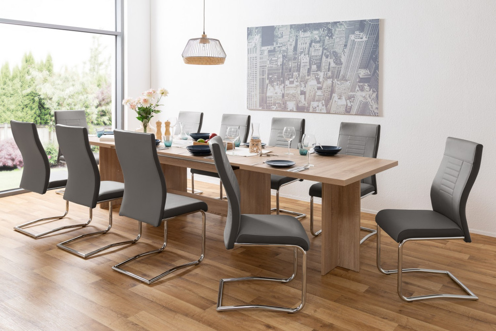 Velký rozkládací jídelní stůl Ancona 160x90 cm, dub sonoma | ASKO - NÁBYTEK