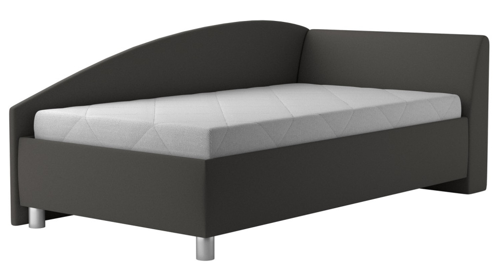 Rohová postel Andrew pravá 110x200 cm, tmavě šedá látka | ASKO - NÁBYTEK