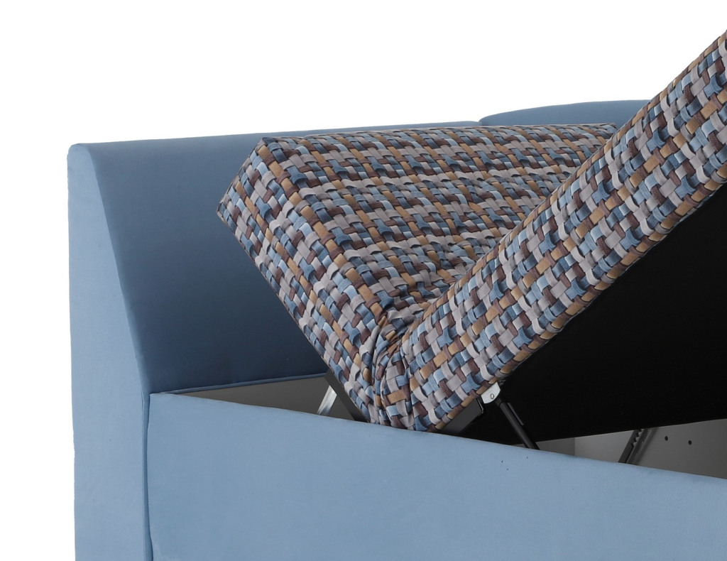 Rohová postel Andrew levá 90x200 cm, modrá | ASKO - NÁBYTEK