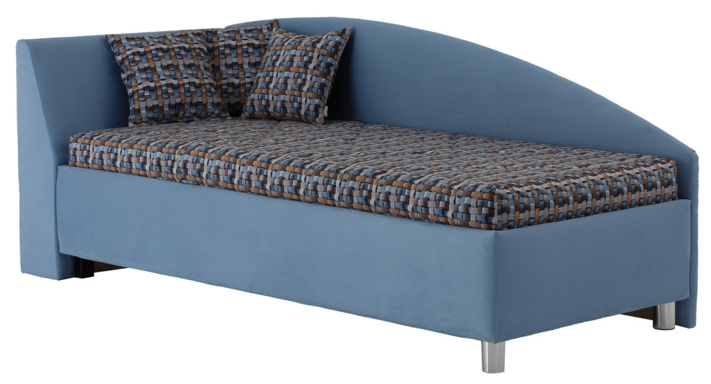 Rohová postel Andrew levá 90x200 cm, modrá | ASKO - NÁBYTEK