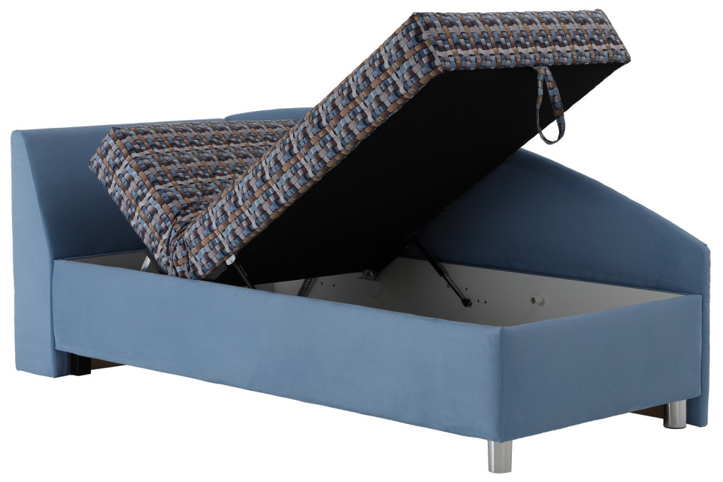 Rohová postel Andrew levá 90x200 cm, modrá | ASKO - NÁBYTEK