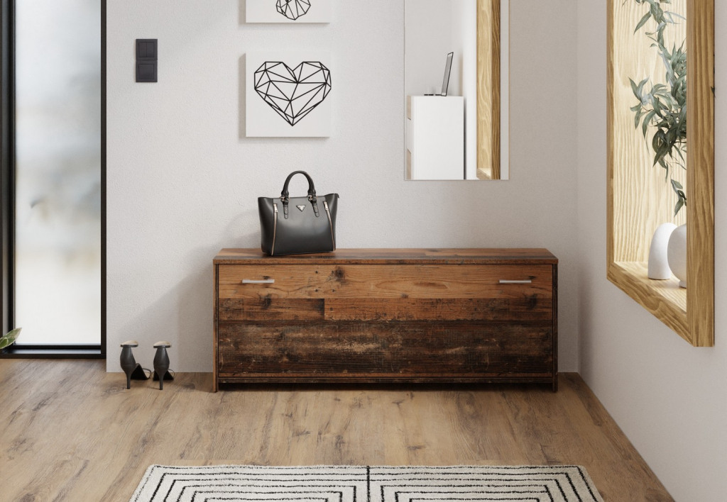 Botník Samuel, vintage optika dřeva | ASKO - NÁBYTEK