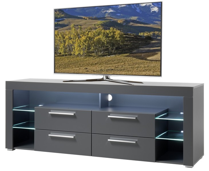 TV stolek Goal, šedý, s osvětlením | ASKO - NÁBYTEK