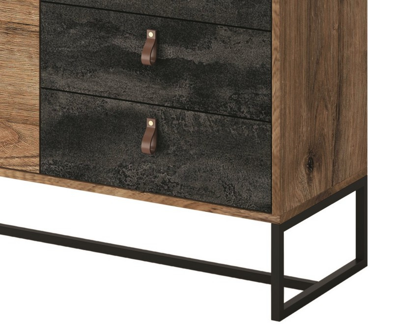 Skříňka se šuplíky Dark, dub ribbeck/černý kámen | ASKO - NÁBYTEK