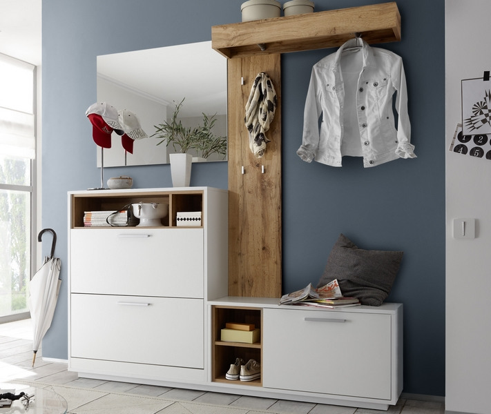 Předsíňová sestava Milano, bílá/dub wotan | ASKO - NÁBYTEK