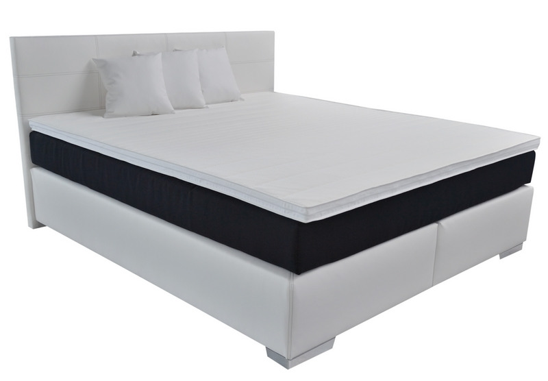 Postel boxspring Livorno 180x200 cm, bílá ekokůže | ASKO - NÁBYTEK