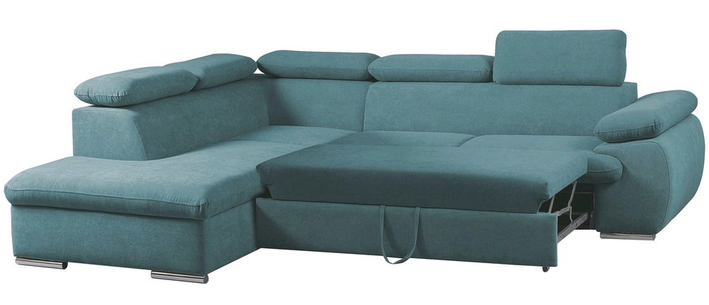 Rohová sedací souprava Viera, petrolejová látka, levý roh | ASKO - NÁBYTEK