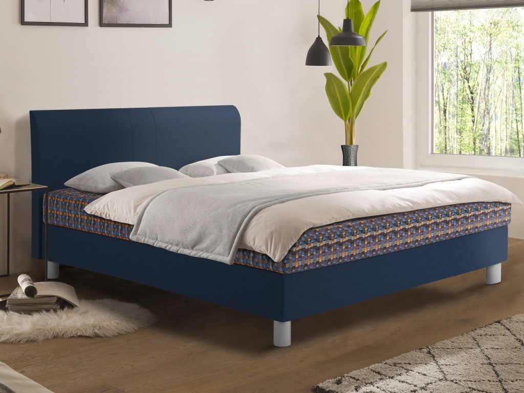 Postel Pulse 140x200 cm, modrá látka | ASKO - NÁBYTEK