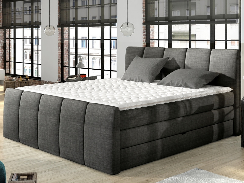 Postel boxspring Fresco 180x200 cm, antracitová látka | ASKO - NÁBYTEK