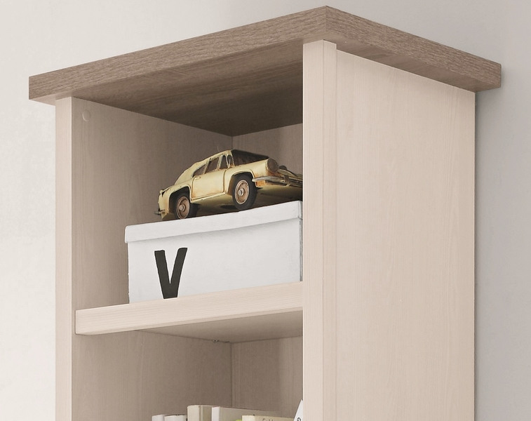 Vysoký úložný regál Luca, dub/bělená pinie | ASKO - NÁBYTEK