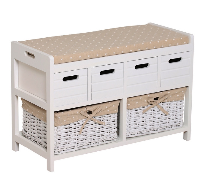 Lavice/botník Mariana, bílá, 73 cm | ASKO - NÁBYTEK