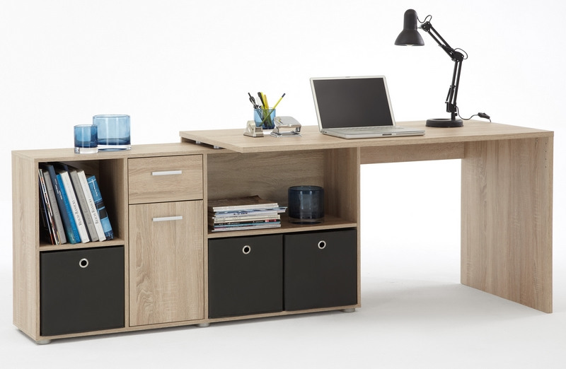 Psací stůl s regálem Lex, dub sonoma | ASKO - NÁBYTEK