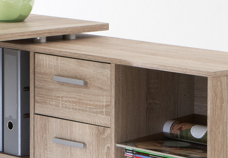 Psací stůl s regálem Lex, dub sonoma | ASKO - NÁBYTEK