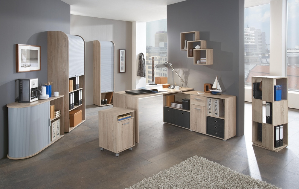 Psací stůl s regálem Lex, dub sonoma | ASKO - NÁBYTEK