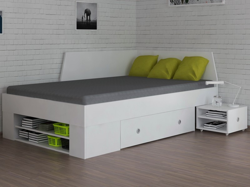 Úložná postel se zástěnou Junior 120x200 cm | ASKO - NÁBYTEK