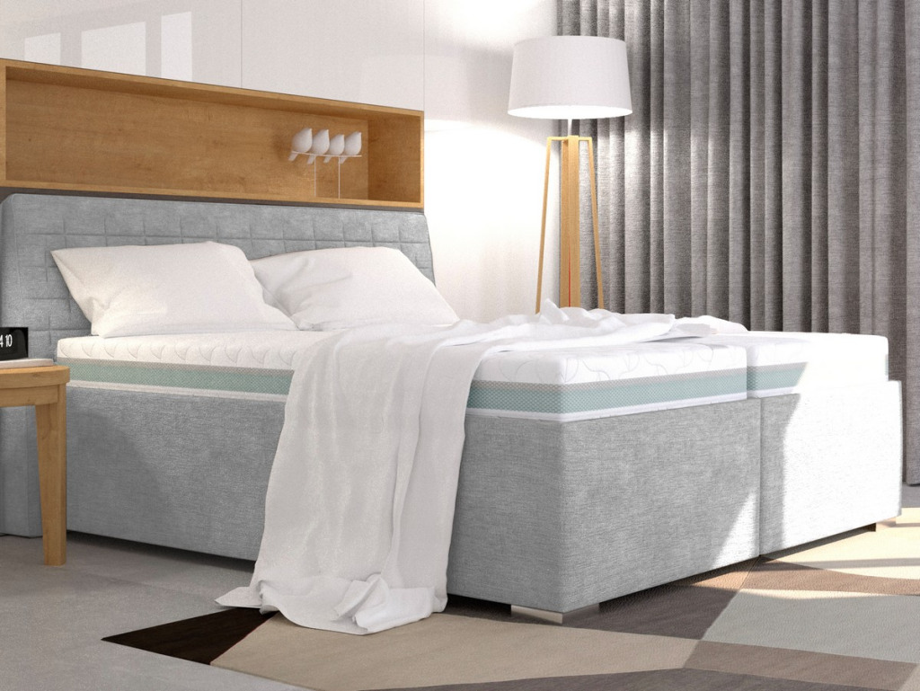 Postel Rita 180x200 cm, světle šedá látka | ASKO - NÁBYTEK