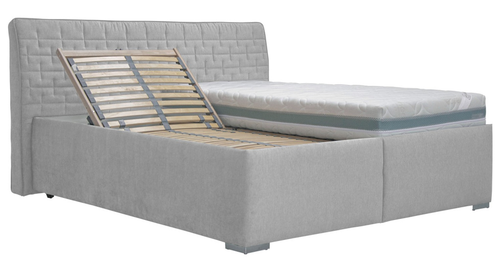 Postel Rita 180x200 cm, světle šedá látka | ASKO - NÁBYTEK