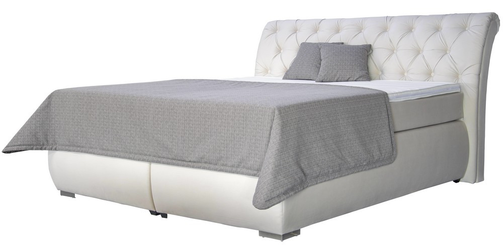 Postel boxspring Agnes 180x200 cm, krémová látka | ASKO - NÁBYTEK