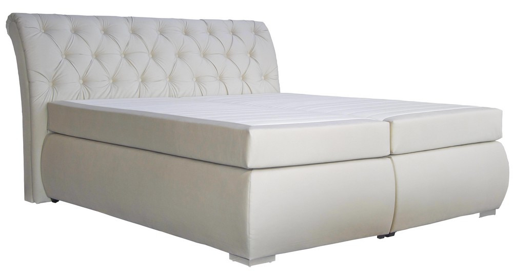 Postel boxspring Agnes 180x200 cm, krémová látka | ASKO - NÁBYTEK