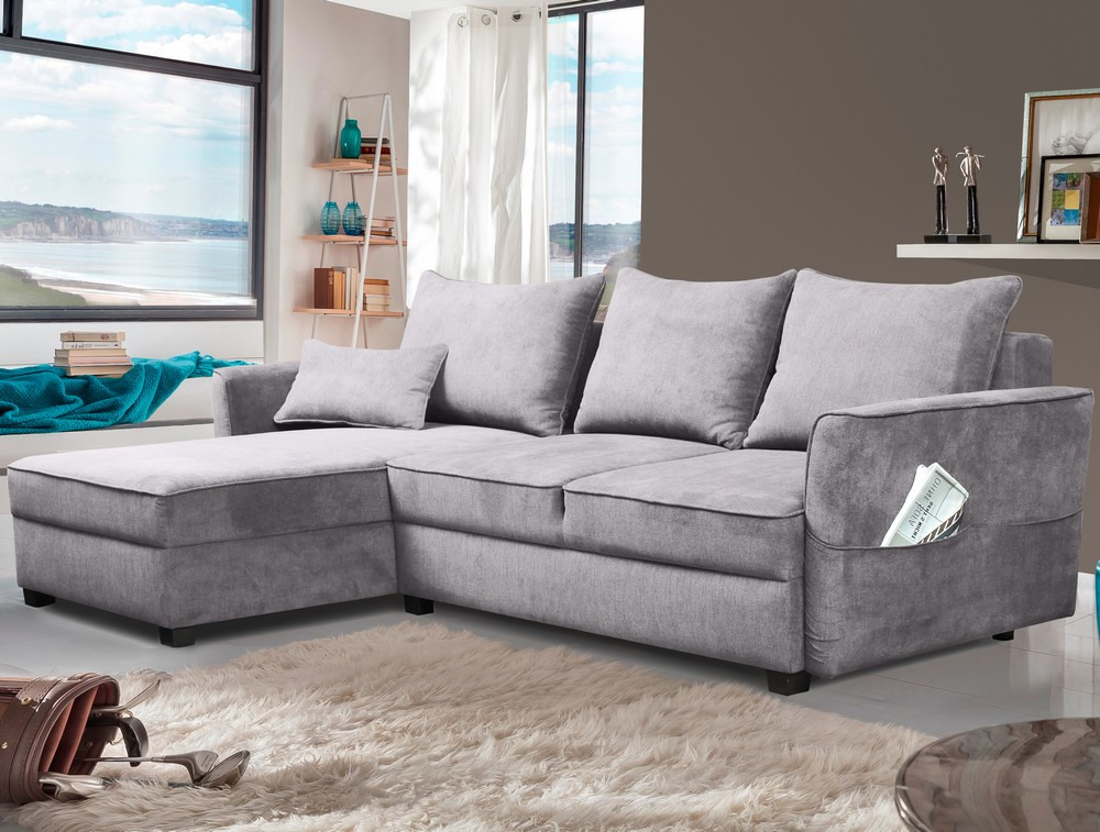 Rohová sedací souprava Livorno, světle šedá látka | ASKO - NÁBYTEK