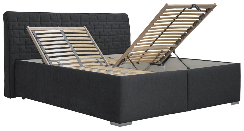 Postel Rita 180x200 cm, antracitová látka | ASKO - NÁBYTEK