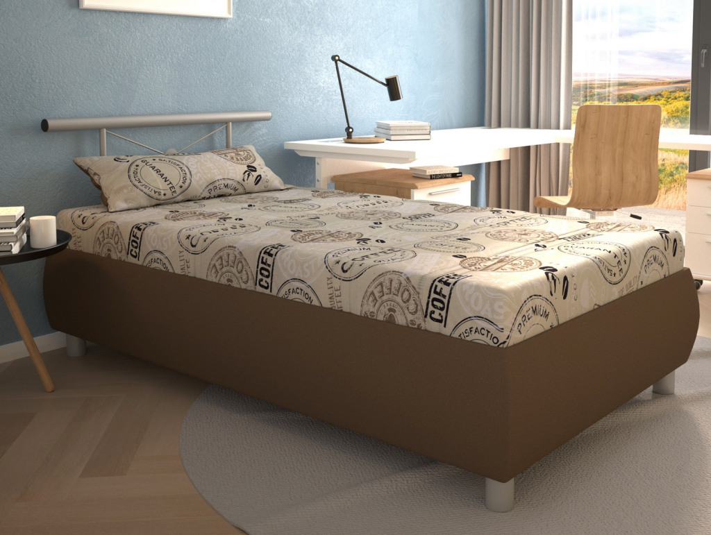 Postel Caribic 110x200 cm, hnědá látka | ASKO - NÁBYTEK