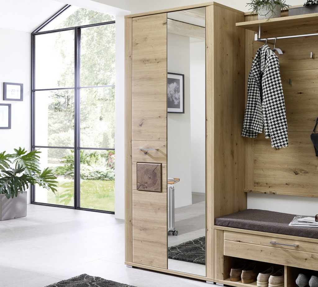 Předsíňová šatní skříň Tira, dub artisan | ASKO - NÁBYTEK