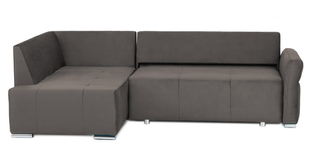 Rohová sedačka na trvalé spaní Island, světle hnědá látka, levý roh ...